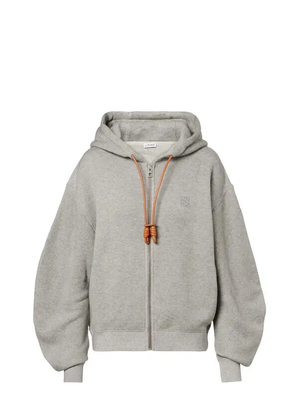 Loewe Flamenco Cotton And Cashmere Hoodie - Grey