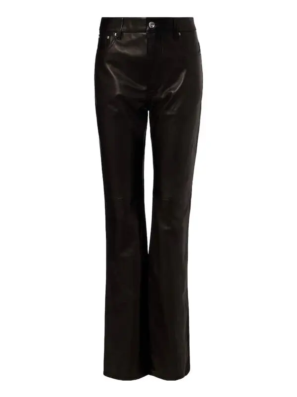Rabanne Leather Flared Pants - Black