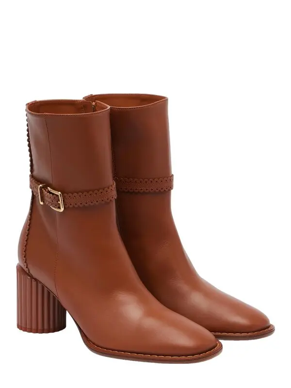Zimmermann Eddie Leather Ankle Boots - Brown