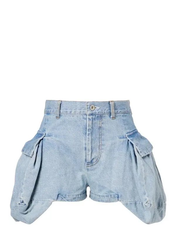 Sacai Cargo Denim Shorts - Blue