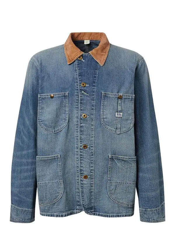 Ralph Lauren Stockton Corduroy-trimmed Denim Jacket - Blue