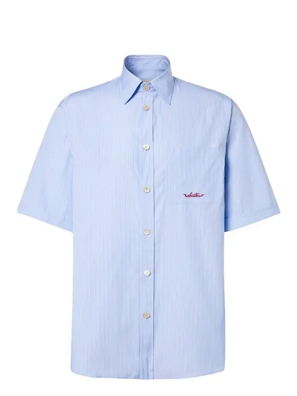 Valentino Garavani Striped Cotton Shirt - Blue