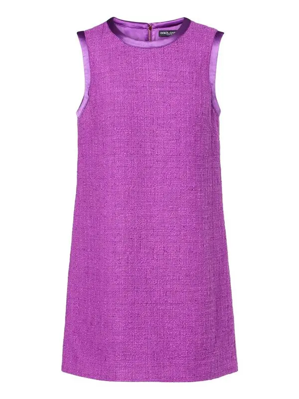 Dolce & Gabbana Cotton And Silk-blend Minidress - Purple