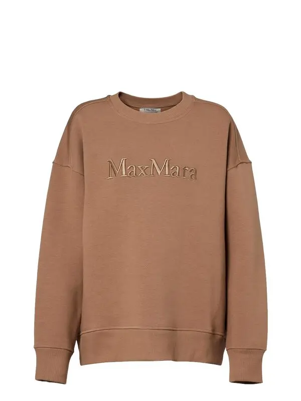 Max Mara Monza Cotton-blend Jersey Sweatshirt - Beige