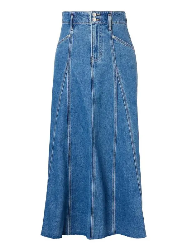 Veronica Beard Alix Denim Midi Skirt - Blue