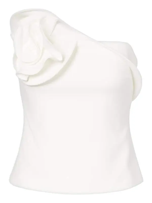 Roland Mouret Floral-appliqué Strapless Crêpe Top - White