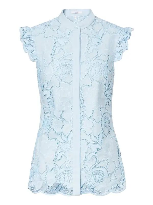 Erdem Laser-cut Top - Blue