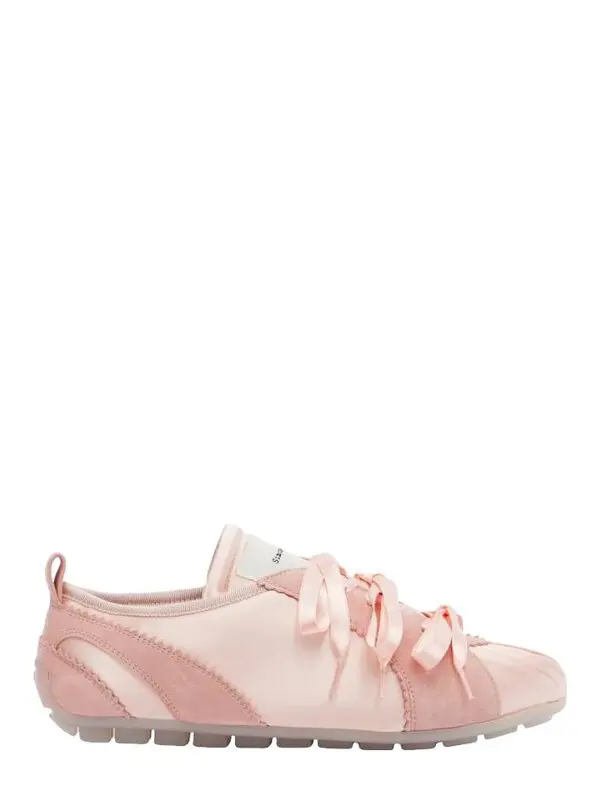 Simone Rocha Ballerina Grip Satin And Suede Sneakers - Pink