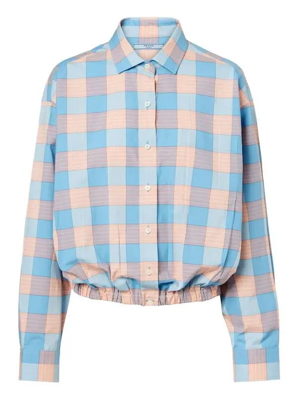 Prada Checked Cotton Poplin Shirt - Multicoloured