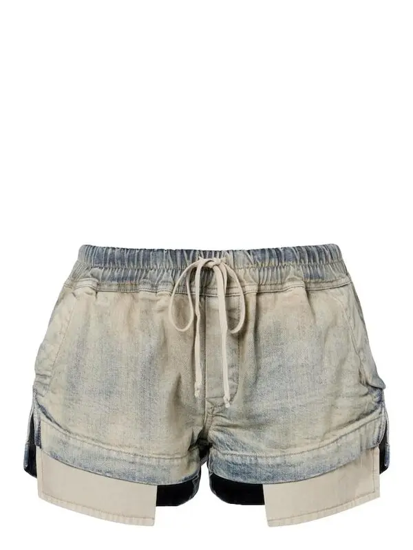 Rick Owens Faded Denim Shorts - Grey