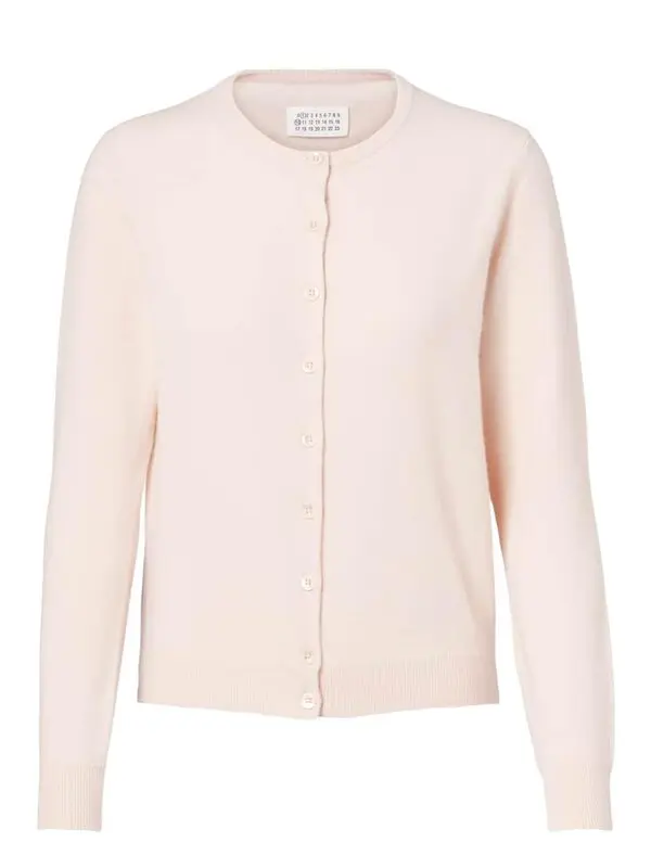 MAISON MARGIELA Four Stitches Virgin Wool Cardigan - Pink