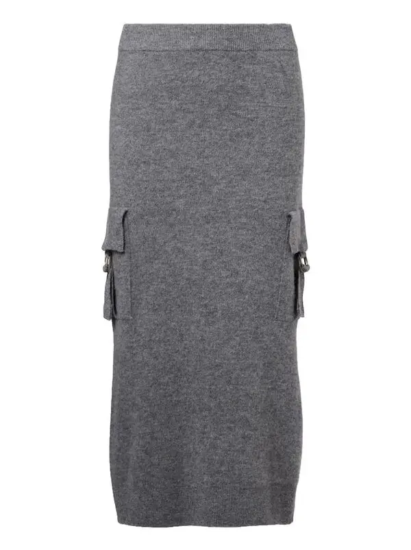 Blumarine Wool Pencil Skirt - Grey