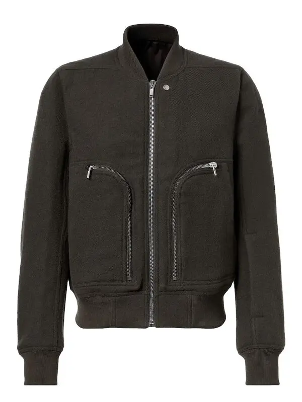 Rick Owens Virgin Wool Bomber Jacket - Brown