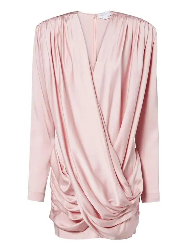 Stella McCartney Draped Crêpe Satin Minidress - Pink