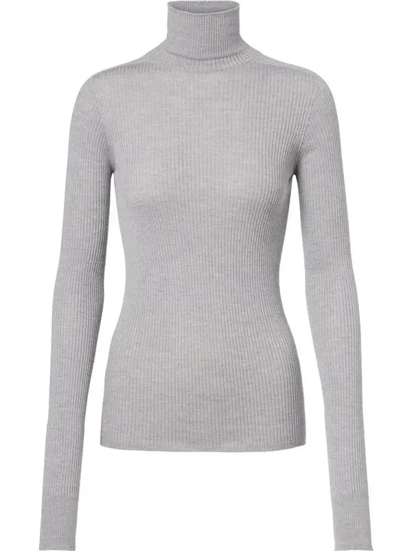 Sportmax Niagra Virgin Wool Turtleneck Sweater - Grey