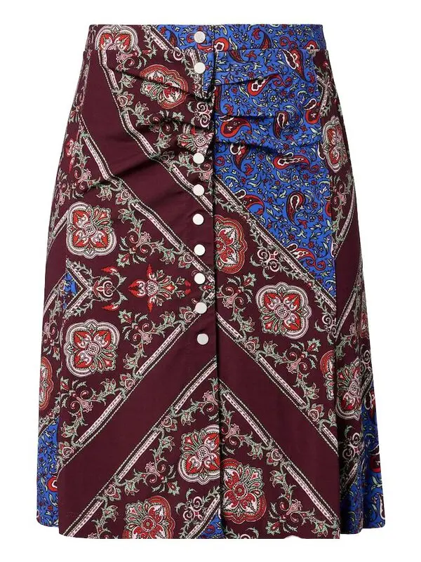 Rabanne Gathered Paisley Printed Miniskirt - Multicoloured