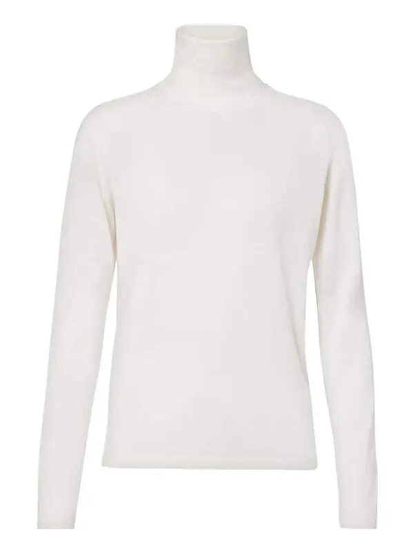 Max Mara Saluto Virgin Wool Turtleneck Sweater - White