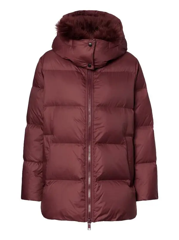 YVES SALOMON Quilted Down Jacket - Burgundy