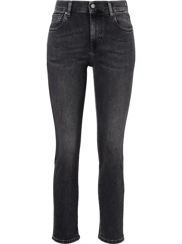 Ag Cropped Mid-rise Slim Jeans - Grey