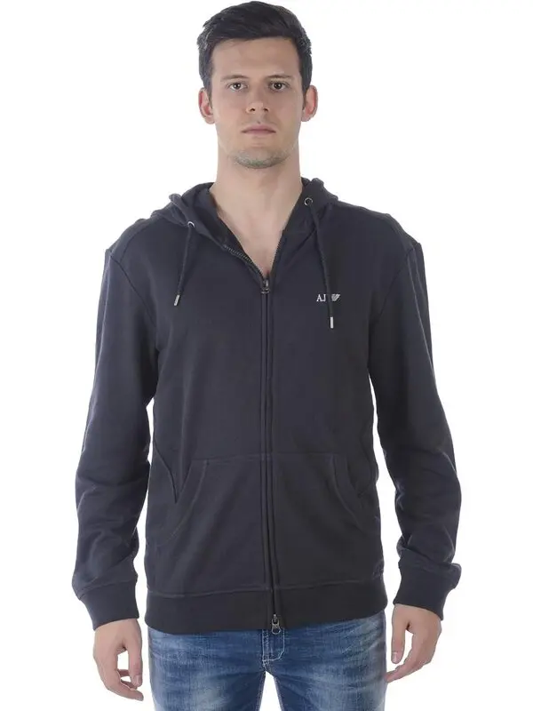 Emporio Armani Cotton Sweatshirt Hoodie - Blue