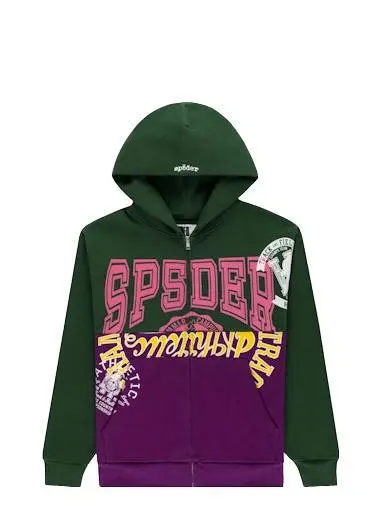SP5DER Campers Field Zip Up Hoodie - Green