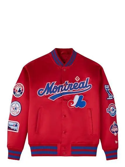 OVO X New Era Mlb Montreal Expos Varsity Jacket - Red