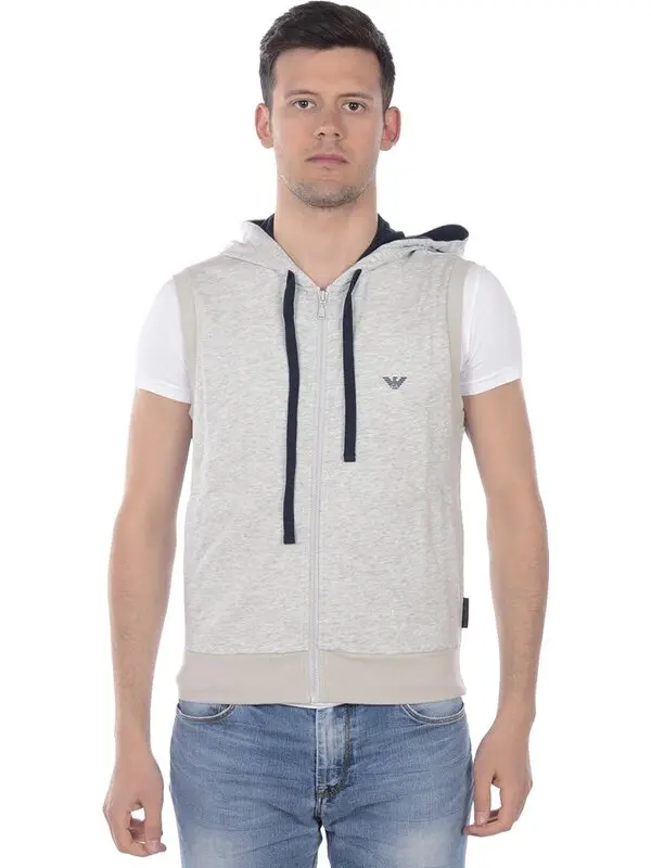 Emporio Armani Zip-up Cotton Hoodie - Grey