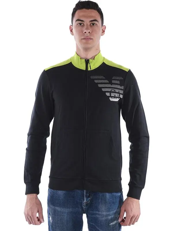 Emporio Armani Full Zip Hoodie - Black