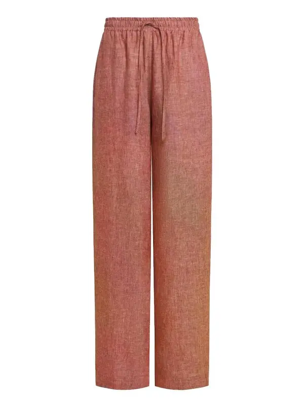 12 STOREEZ Linen Drawstring Trousers - Red