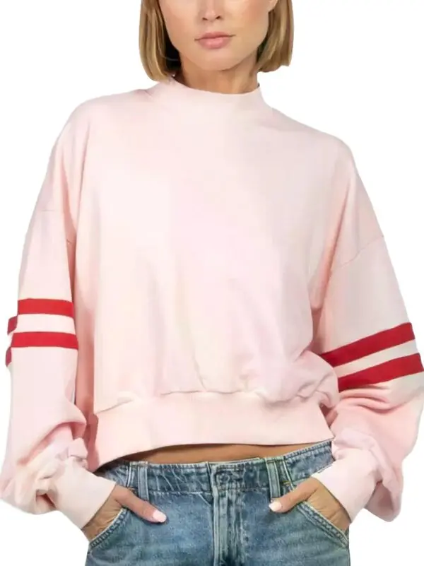 FREEDÉR Retro Stripe-sleeve Sweatshirt - Pink