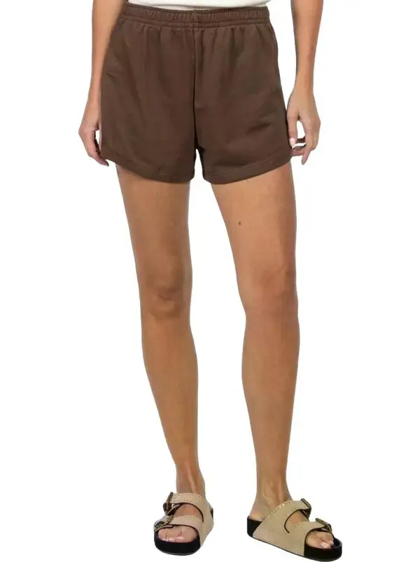 FREEDÉR Elastic-waistband Jersey Shorts - Brown