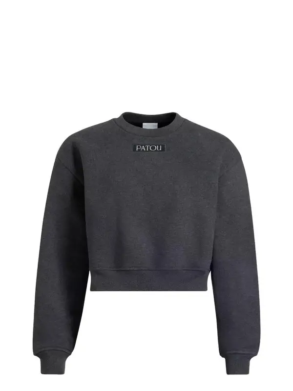 Patou Logo-appliqué Fleece Sweatshirt - Grey