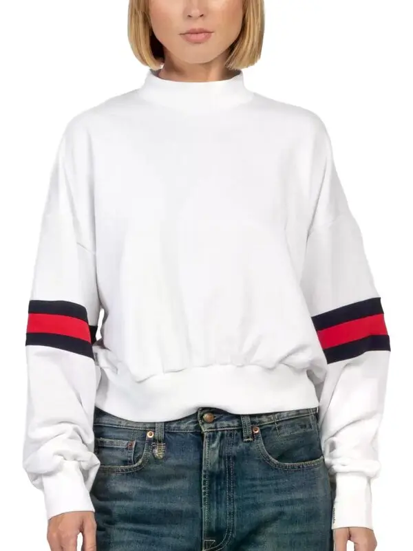 FREEDÉR Retro Stripe-detail Sweatshirt - White