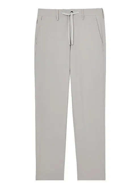 REISS Tie-waist Straight-leg Stretch-jersey Trousers - Ice Blue