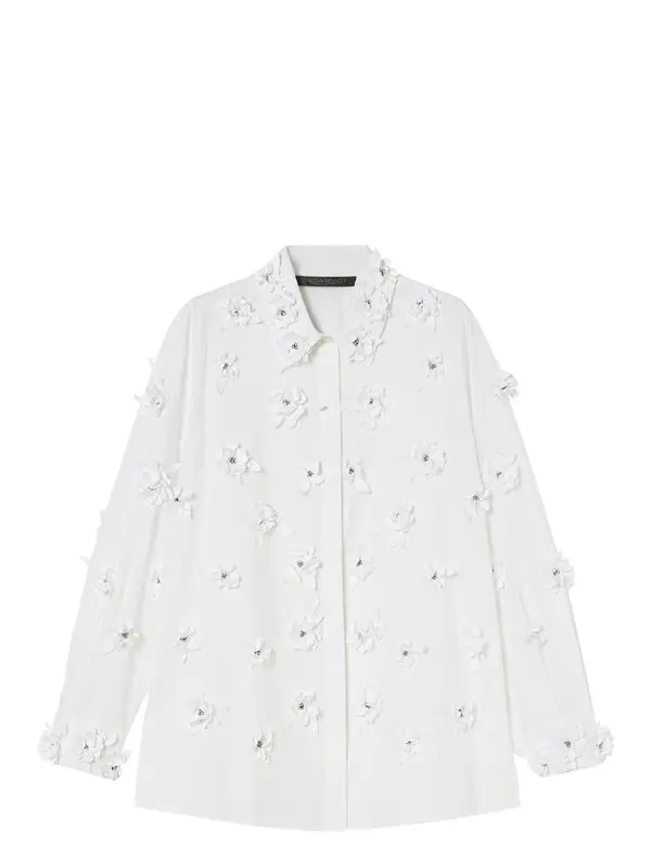 Marina Rinaldi Floral-embellished Fidato Shirt - White