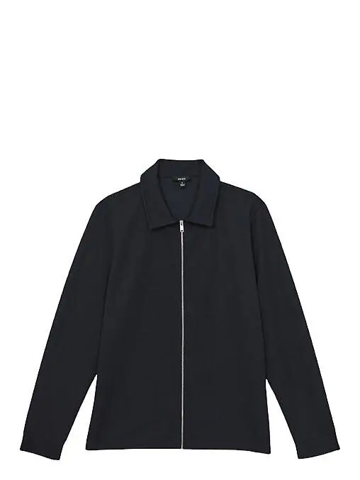 REISS Bailey Regular-fit Zip-up Stretch-jersey Shirt - Navy