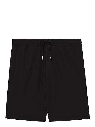 REISS Barber Drawstring-waist Regular-fit Stretch-jersey Shorts - Black