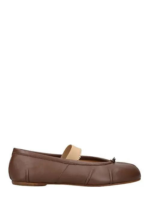 MAISON MARGIELA Tabi Leather Ballerina Flats - Brown