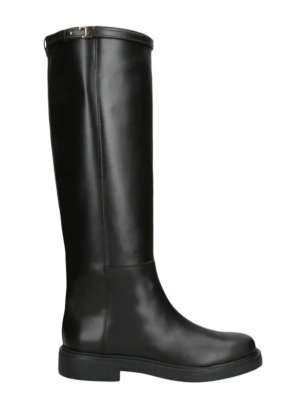 TOD'S Leather Knee-high Boots - Black