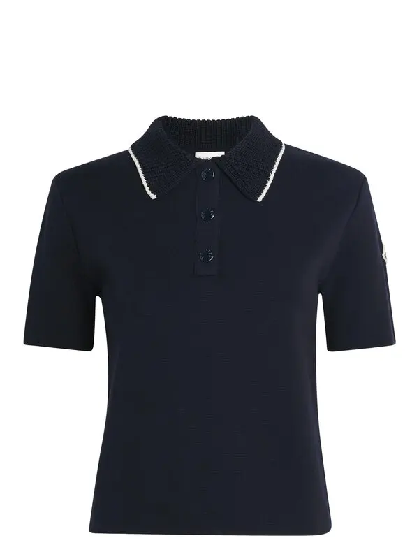 Moncler Cotton Polo Sweater - Navy