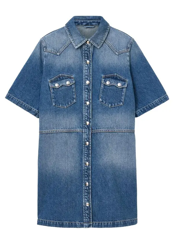 ALLSAINTS Organic Denim Rock Mini Shirt Dress - Blue