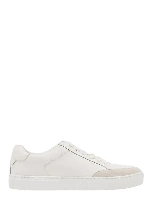 REISS Finton Leather Trainers - White