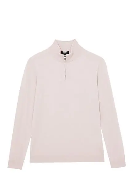 REISS Half-zip Merino Wool Jumper - Beige