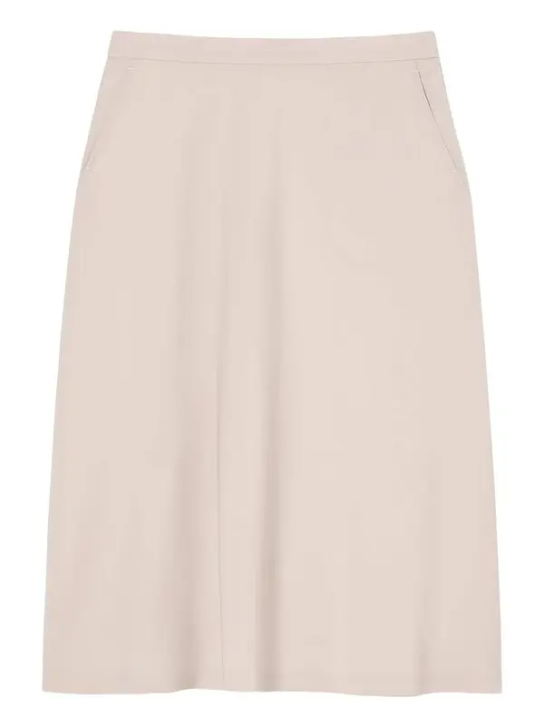 Marina Rinaldi Virgin Wool Pinza Midi Skirt - Pink