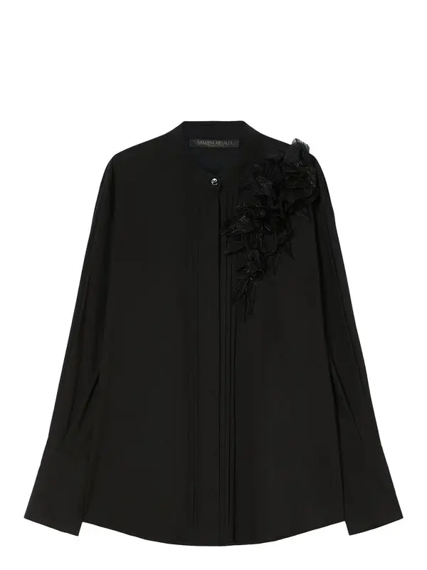Marina Rinaldi Floral-detail Fieno Shirt - Black