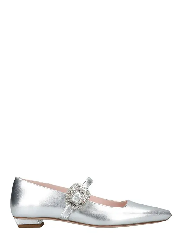 ROGER VIVIER Belle Vivier Mary Jane Flats - Silver