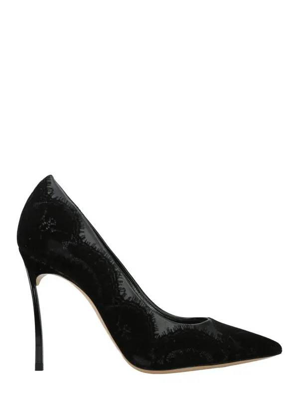 Casadei Lace-leather Blade Pumps - Black
