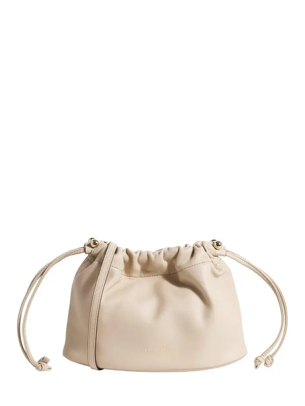 Strathberry Leather Charlotte Clutch - Nude