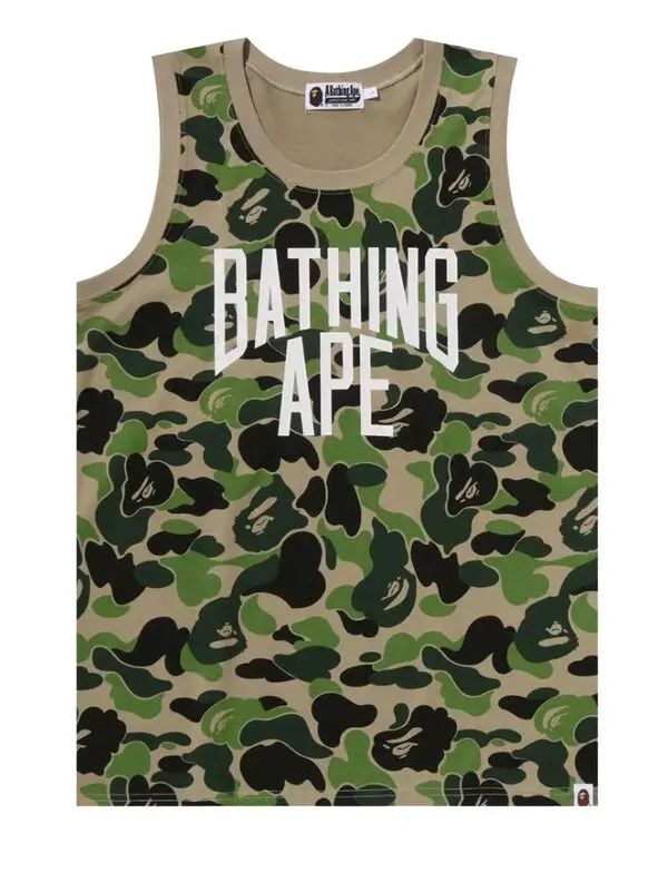 A BATHING APE Abc Camo Nyc Logo Tank Top - Green