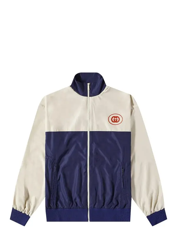 Gucci Gg Logo Track Jacket - Blue